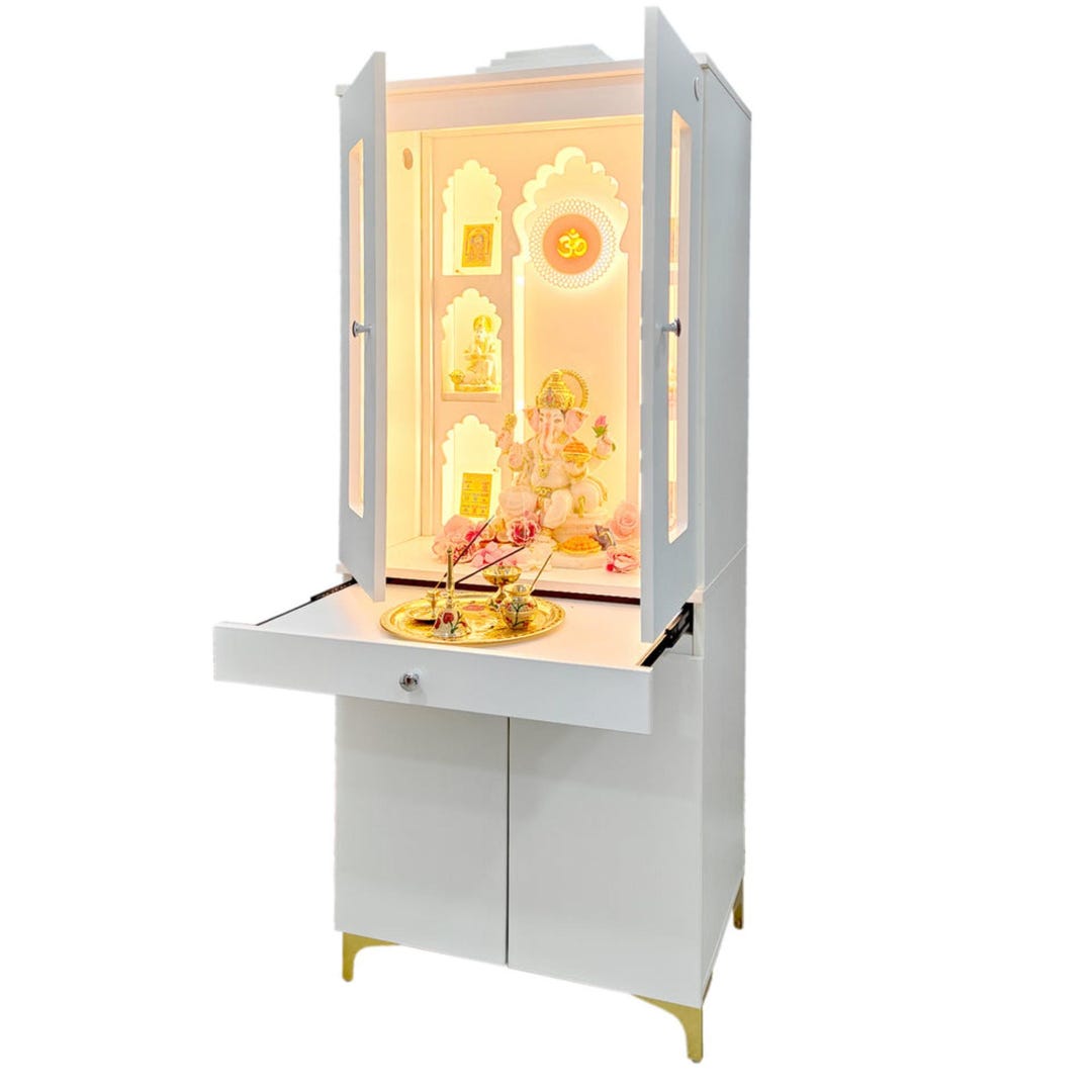 5 Feet Hindu Wooden Temple- Wood Mandir for Living Room,wooden Temple ...
