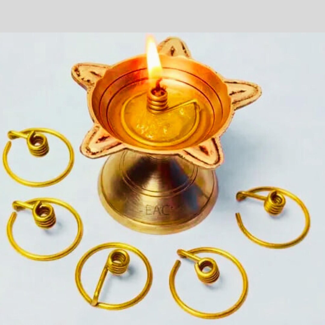 Dispatch in 1 Day- Brass Diya Baati Wick Holder Set of 12 for Home ...
