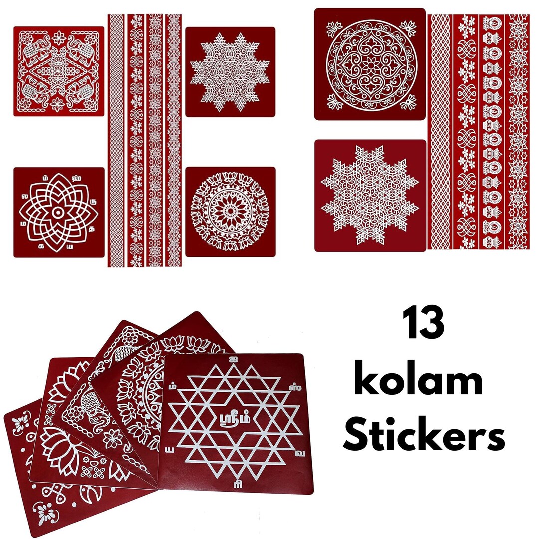 Kolam Rangoli Stickers for Wall, Tile, Floor, Wood, Steel,rangoli Self ...