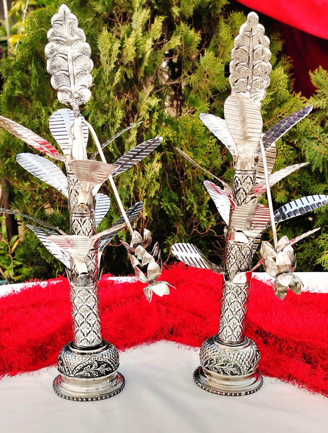 Antique German Silver Banana Tree Pair - Etsy