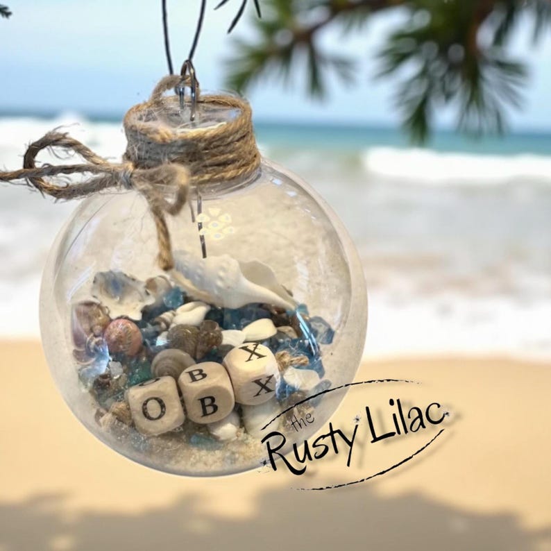 Beach Christmas Ornament: OBX Nautical Decor, Shells & Glass - Etsy