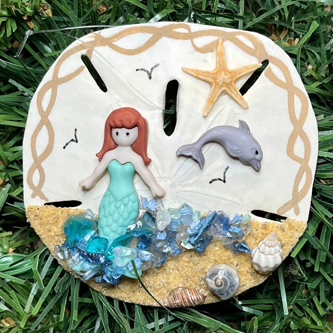 Personalized Mermaid Sand Dollar Ornament: Beach Decor, Nautical Gift ...