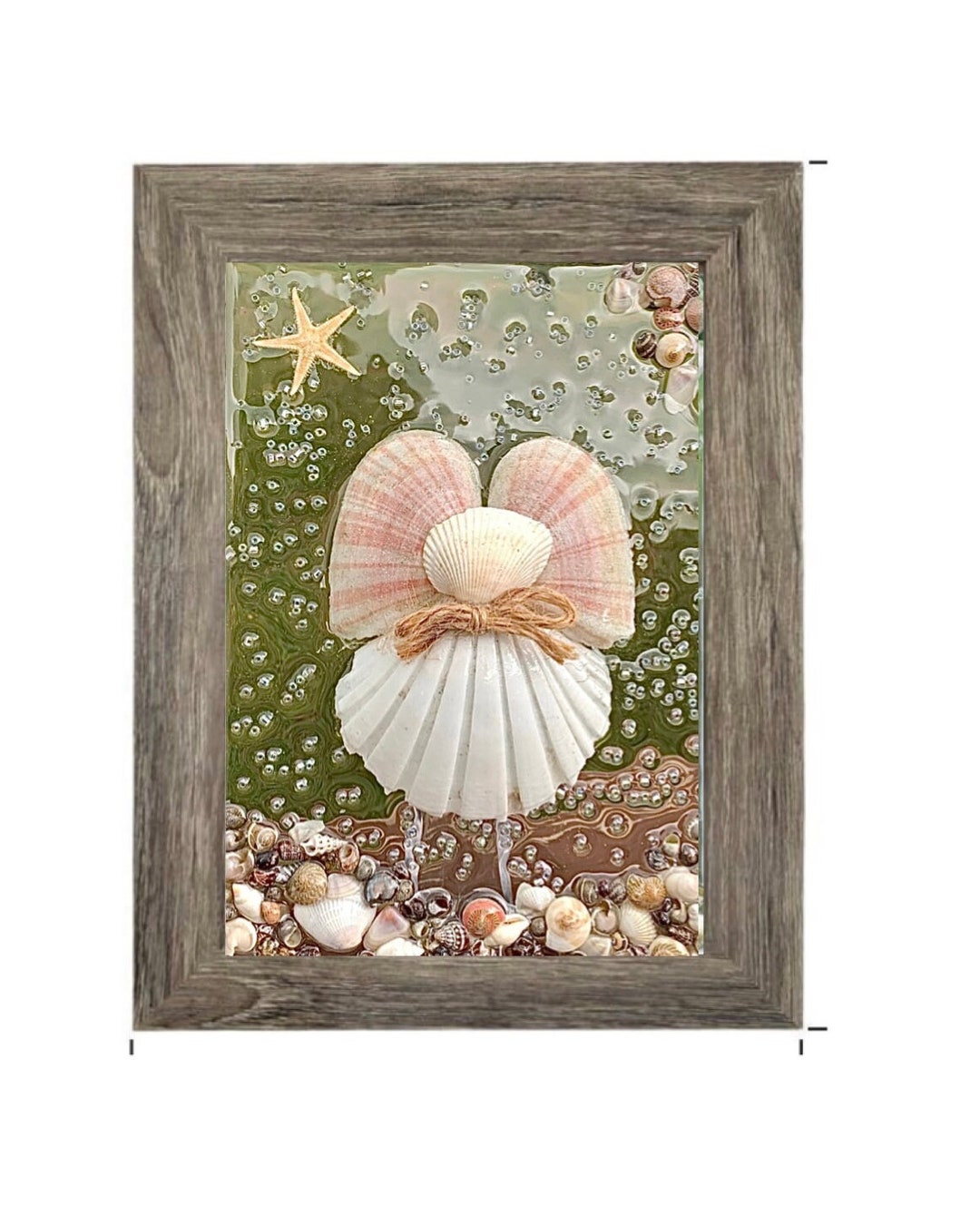 Angel Glass Frame, Gifts for Her, Rustic Coastal, Nautical Beach, Wall ...