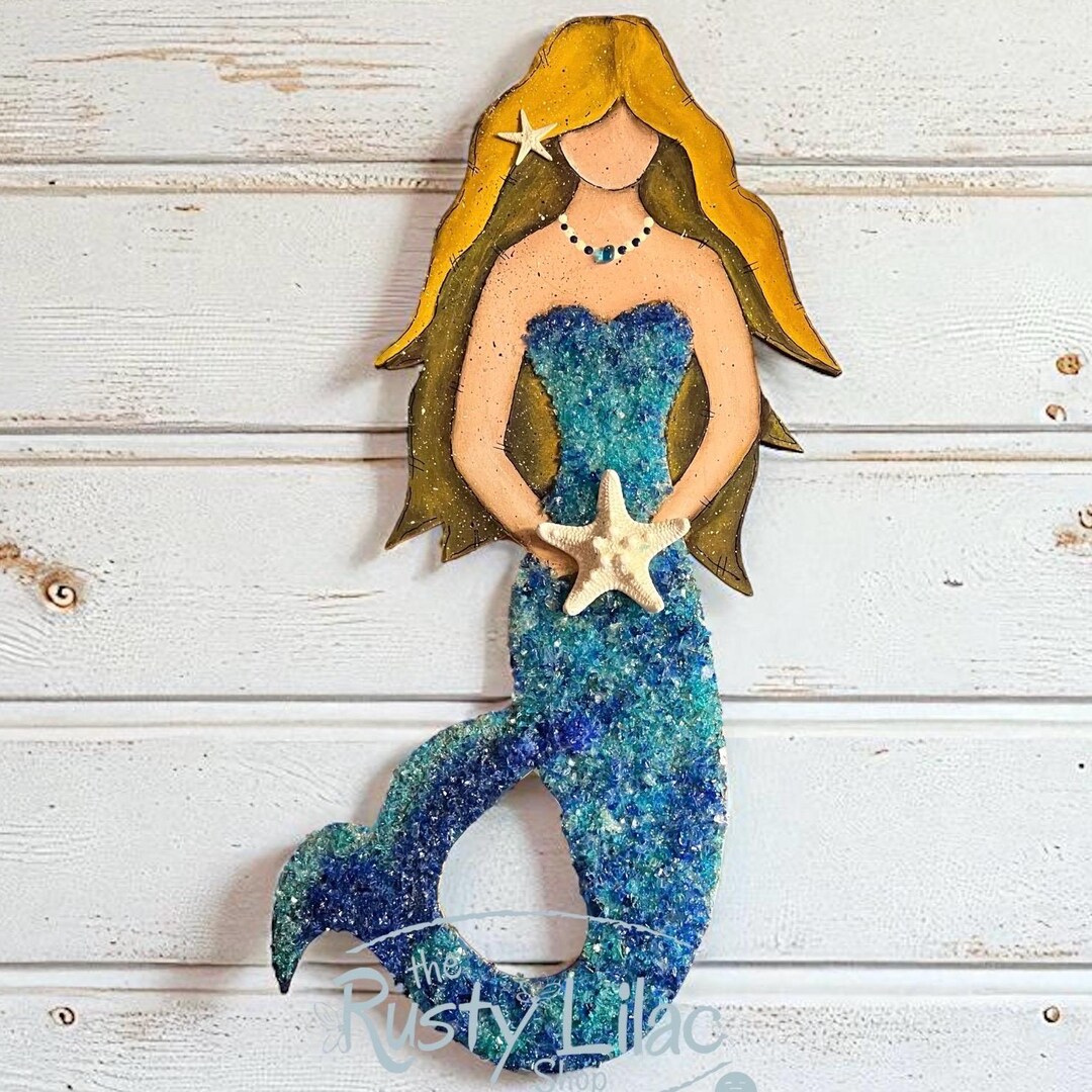 Mermaid Wall Art, Mermaid Lover, Beach House, Gifts for Her, Seashell ...