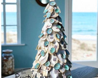 Seashell Tree, Rustic Coastal, Nautical Beach, OBX, Holiday Item ...