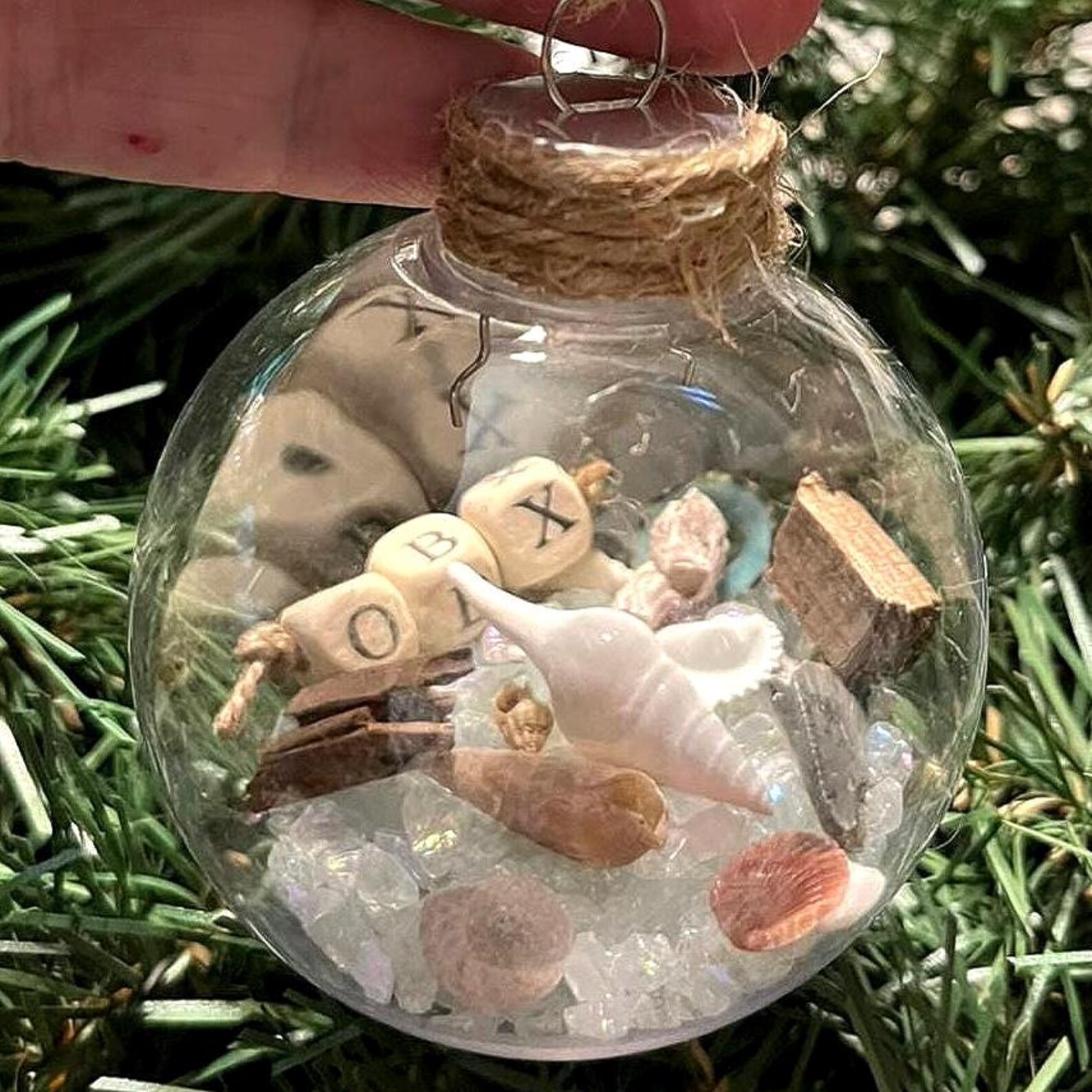 Beach Christmas Ornament: OBX Nautical Decor, Shells & Glass - Etsy