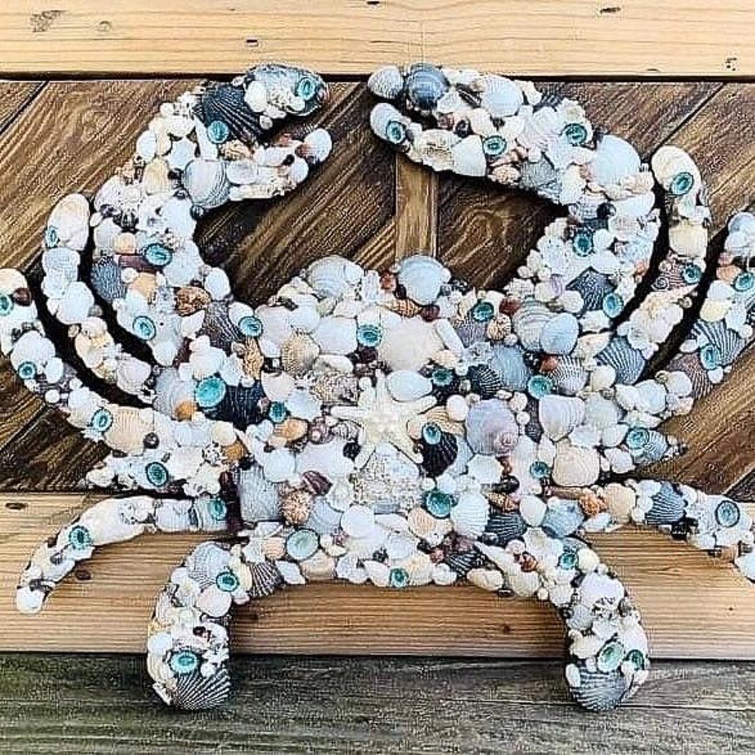 Crab Decor, Crab Wall Art, Local Seashell, Beach House, Gifts for Her ...