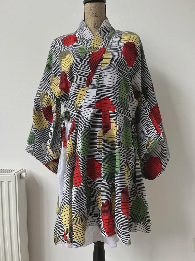 Original Yukata Remake Dress - Pop Color Kikko Pattern- - Etsy