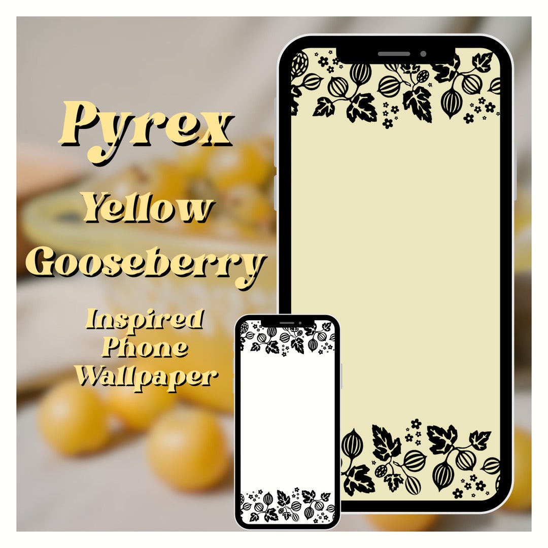 Vintage Pyrex Yellow, Black, & White Gooseberry Inspired Phone ...