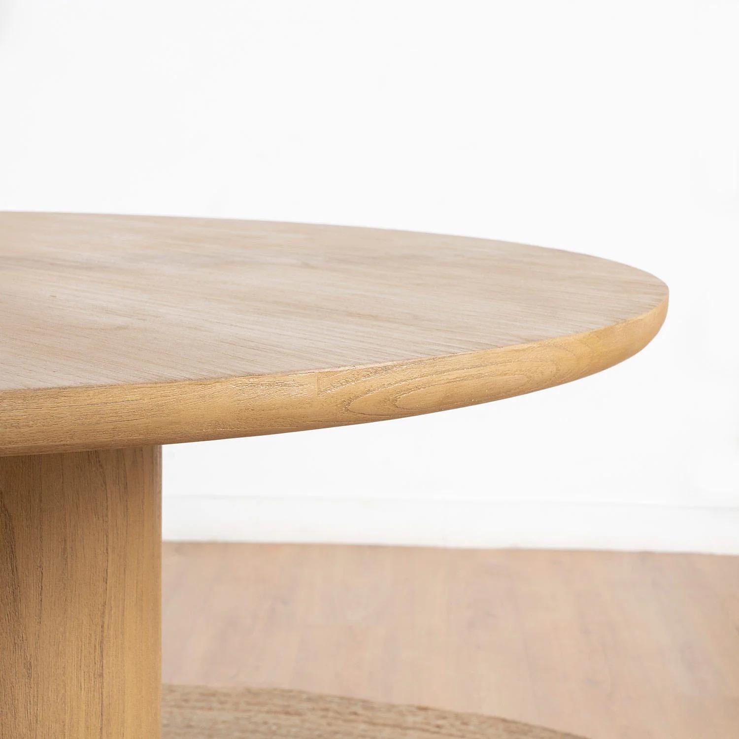 Round Solid Wood Dining Table – Triple Column Base – Scandinavian ...