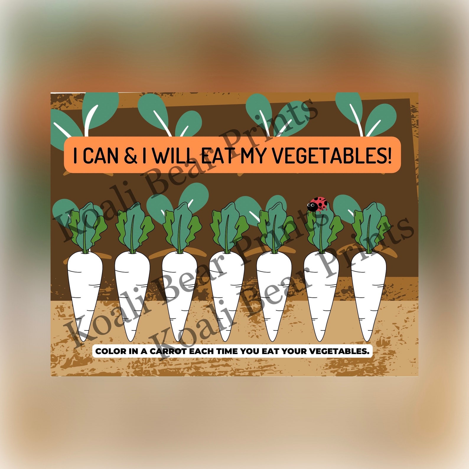 Carrot Vegetable Chart - Reward Chart - for Kids, Printable, Instant ...