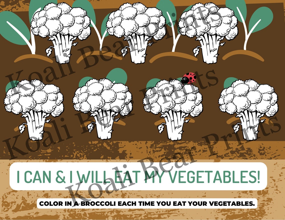 Broccoli Vegetable Chart Reward Chart for Kids Printable - Etsy