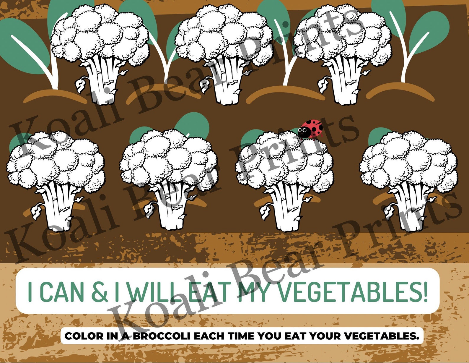 Broccoli Vegetable Chart Reward Chart for Kids Printable - Etsy