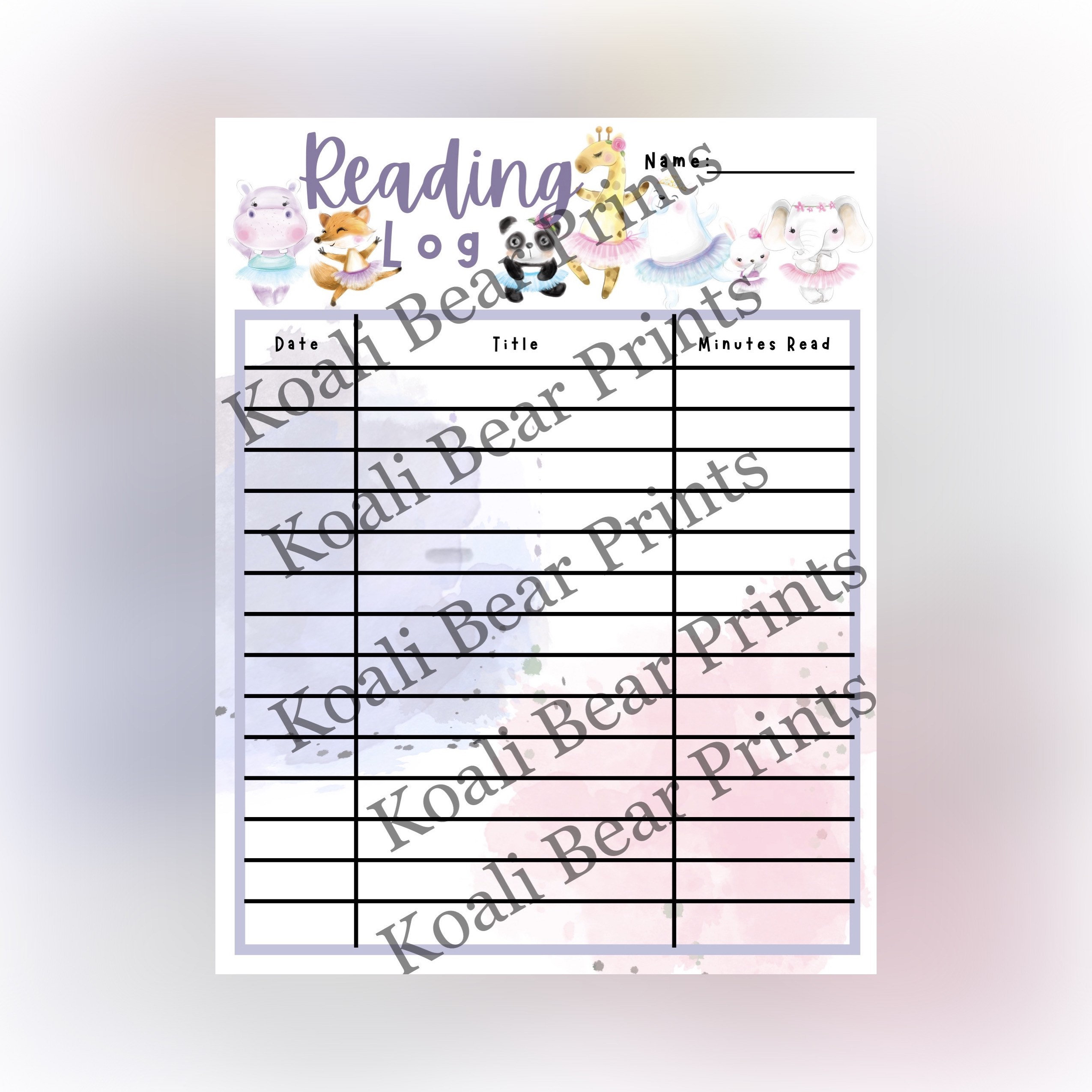 Reading Log Digital Download Printable for Parents and Teachers - Etsy