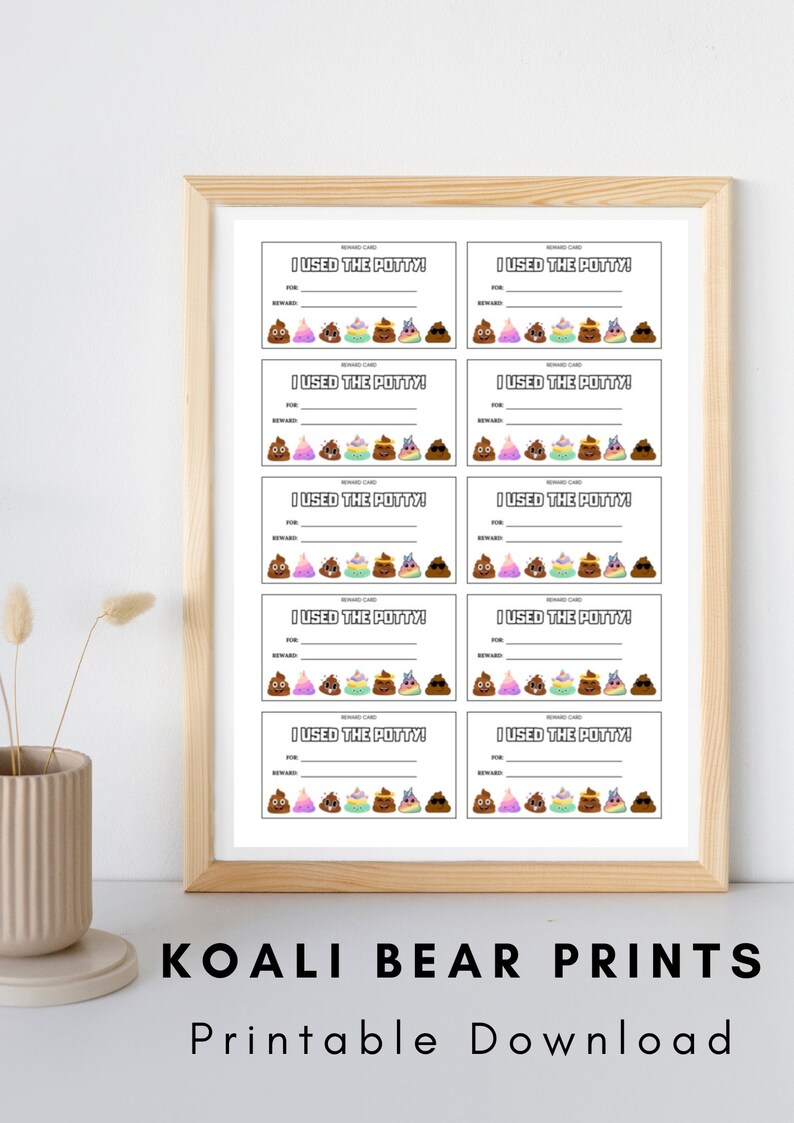 Multi Poop Emoji Potty Reward Punch Card - Digital Download Printable ...