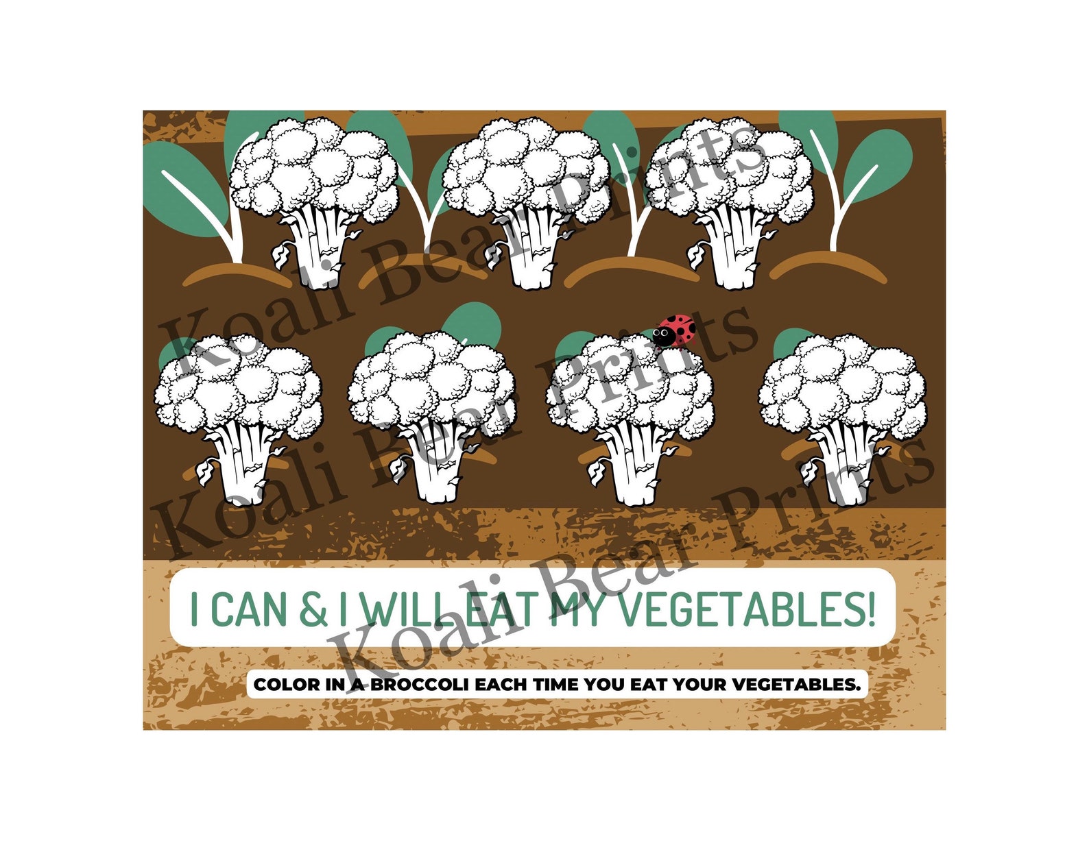 Broccoli Vegetable Chart Reward Chart for Kids Printable - Etsy