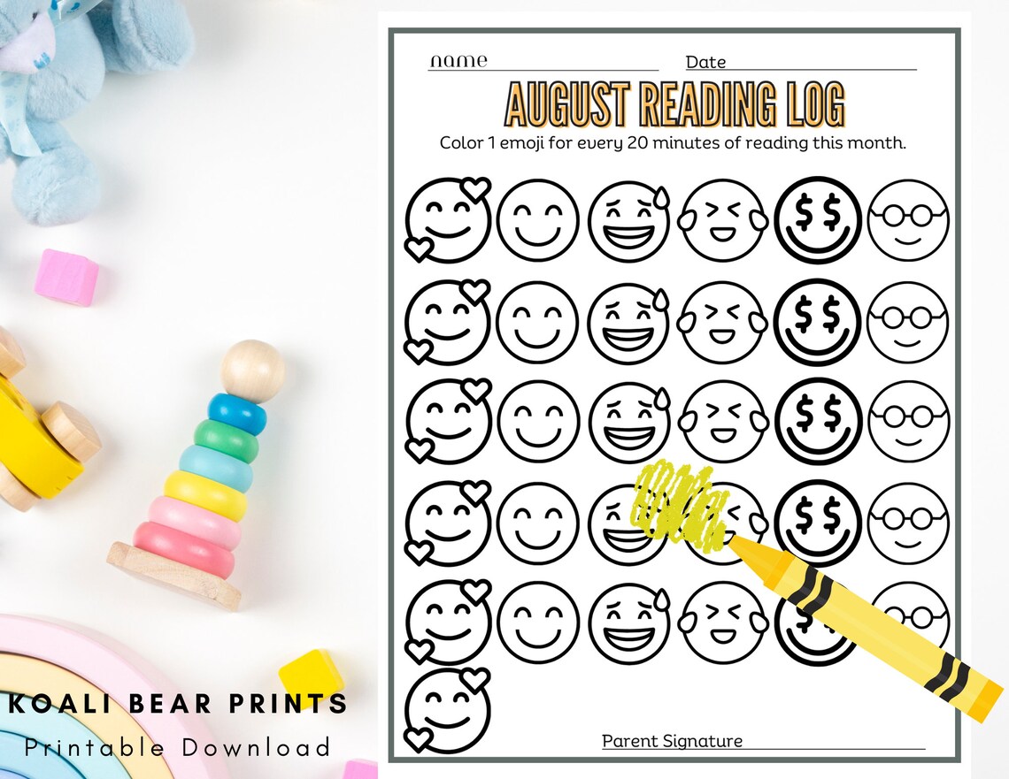 Summer Reading Log Children Kids Chart download, Tracker, Printable ...