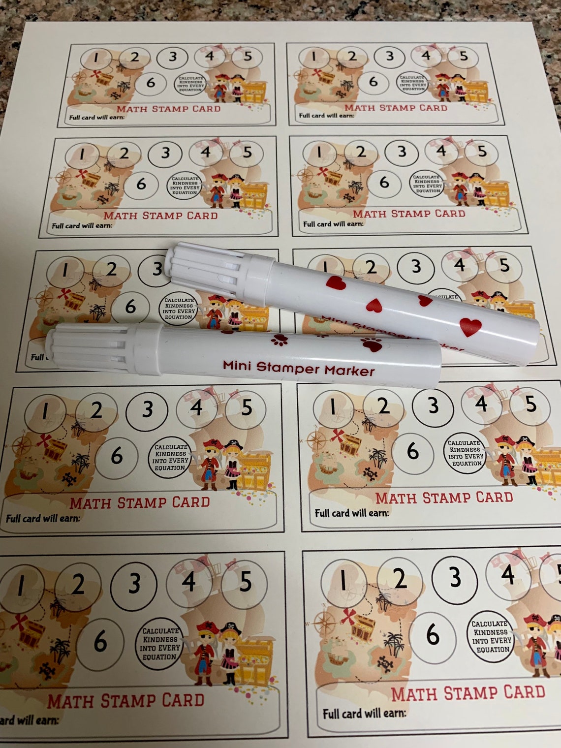 Math Stamp Card Digital Download Printable - Etsy