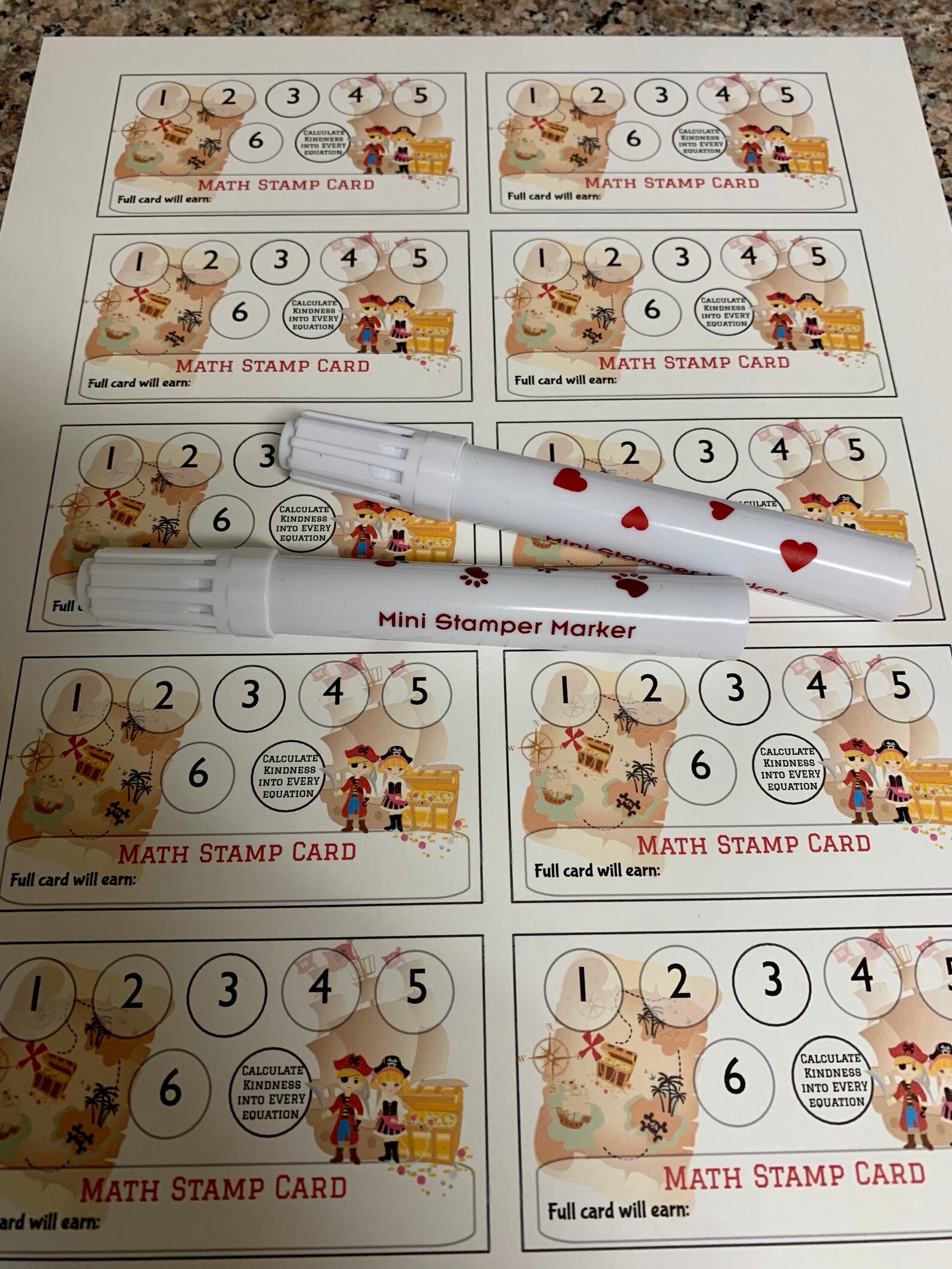 Math Stamp Card Digital Download Printable - Etsy