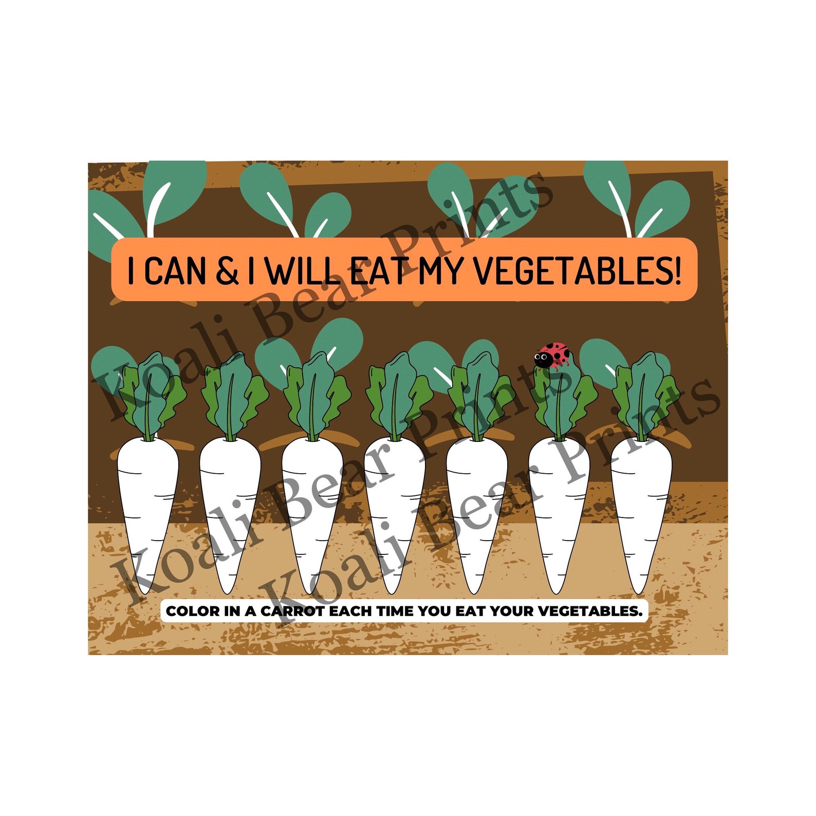Carrot Vegetable Chart Reward Chart for Kids Printable - Etsy
