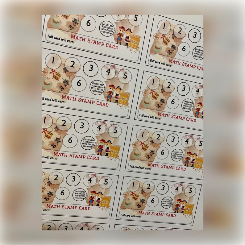 Math Stamp Card Digital Download Printable - Etsy