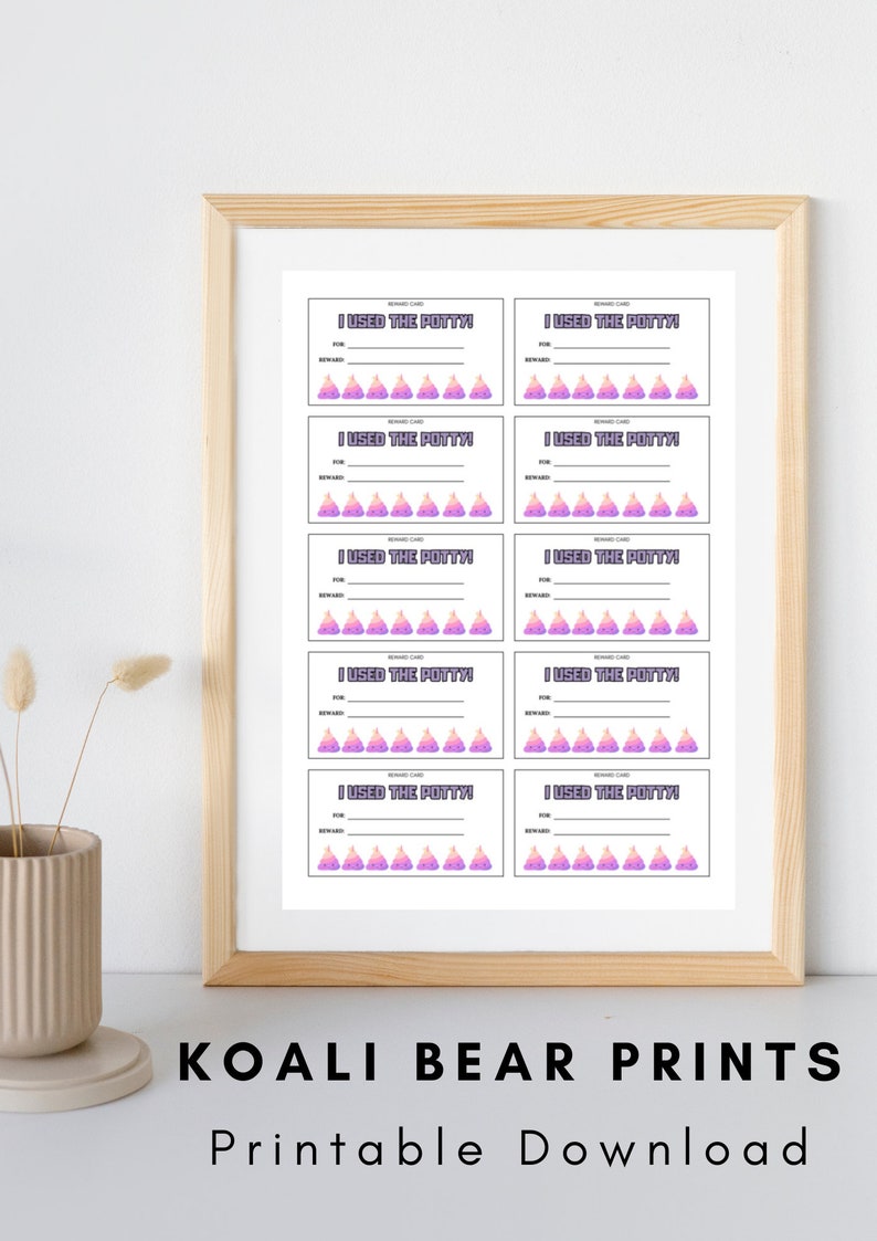Pastel Unicorn Poop Emoji Potty Reward Punch Card - Digital Download ...