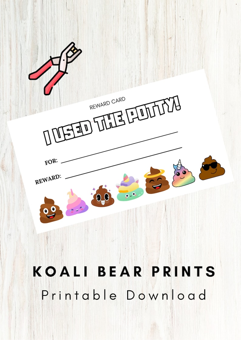 Multi Poop Emoji Potty Reward Punch Card - Digital Download Printable ...