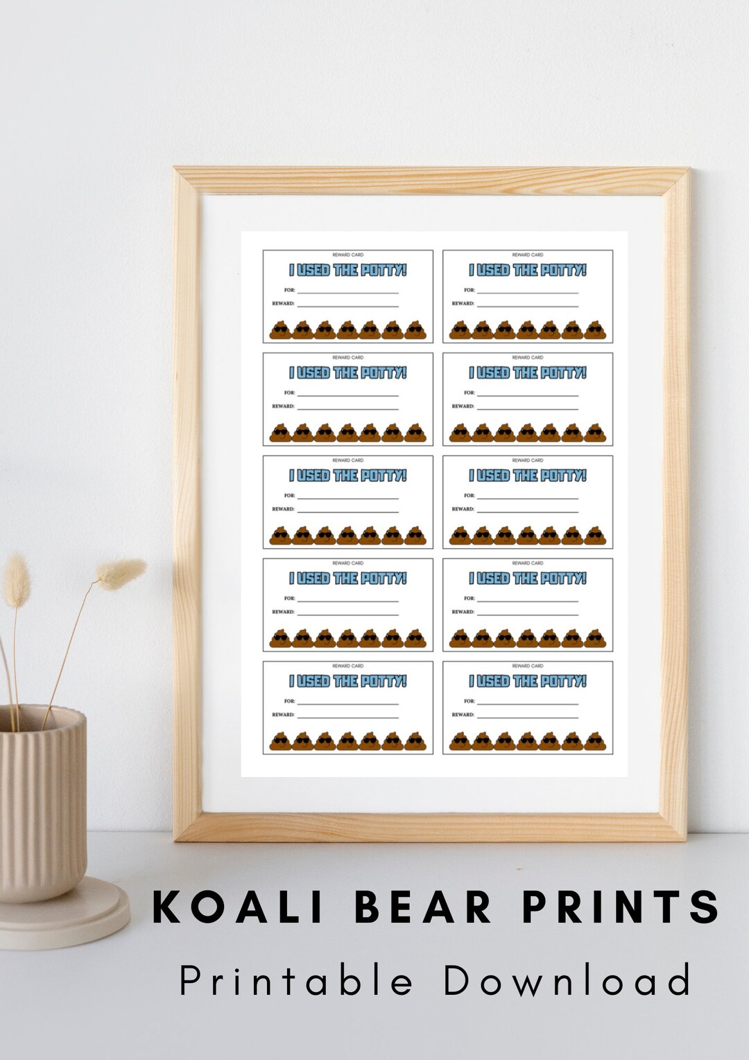Cool Poop Emoji Potty Reward Punch Card - Digital Download Printable ...