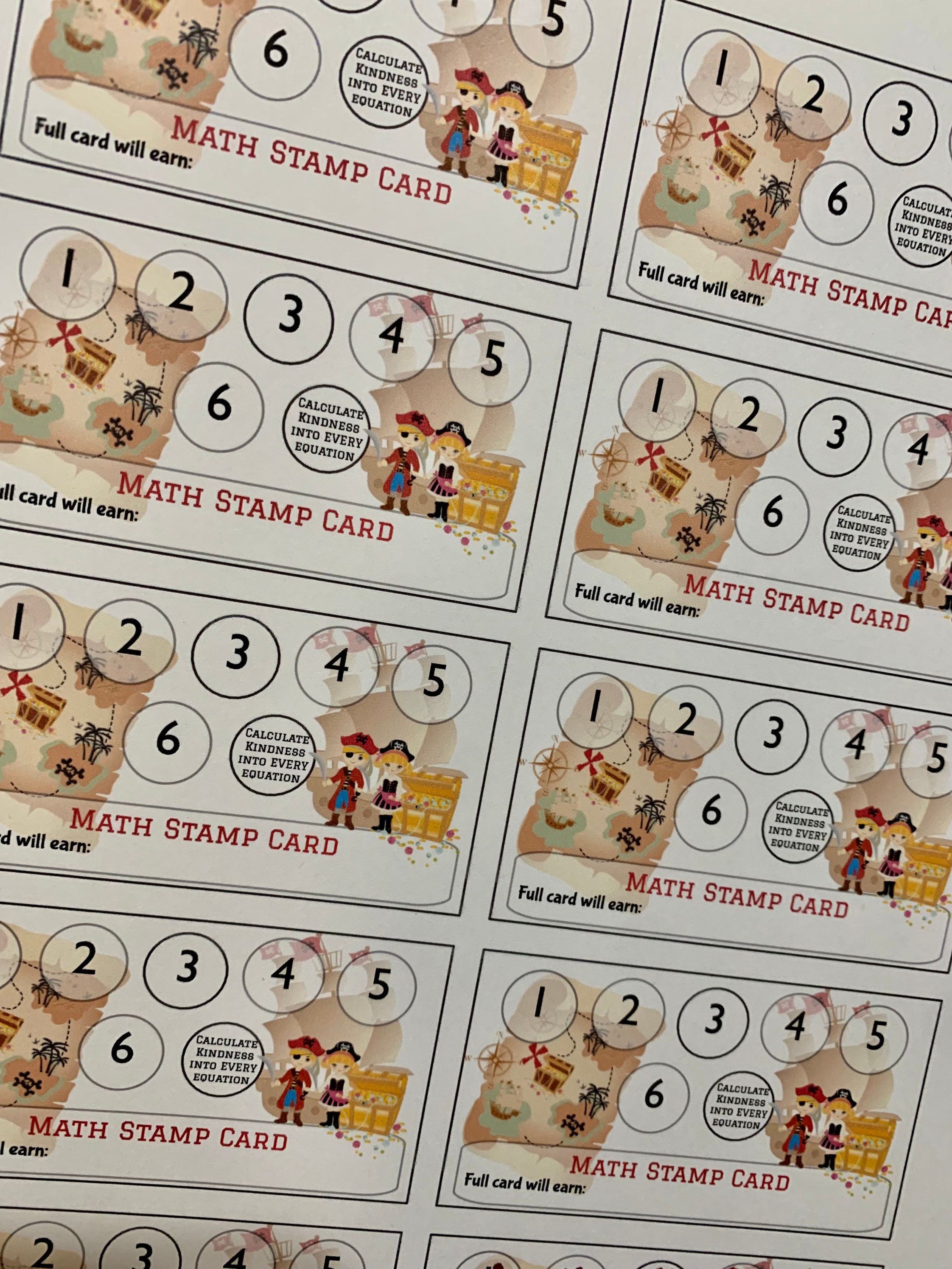 Math Stamp Card Digital Download Printable - Etsy