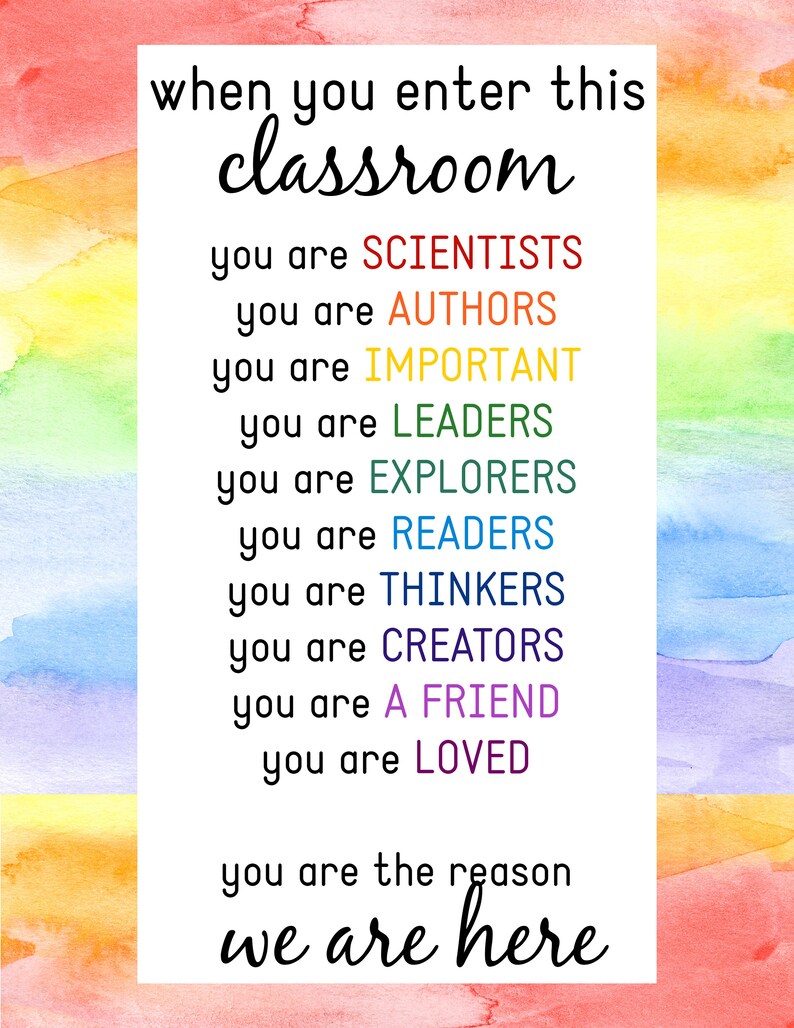 Rainbow Class Digital Download Printable Signs - Etsy