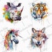 Digital Download Set, Printable Animal Art, Watercolour Wild Animals ...