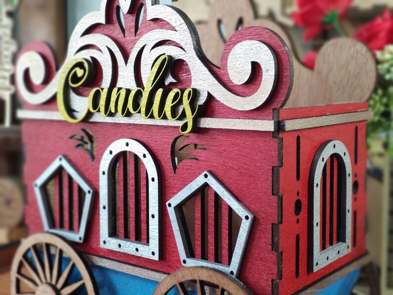 Candy Cart Wagon Laser Cut File | Svg Cdr Pdf EPS DXF | DIY Mini Wooden ...