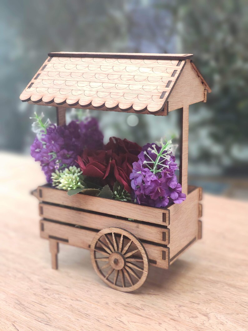 3D Flower Cart Wagon: Laser Cut File (digital Download) - Etsy