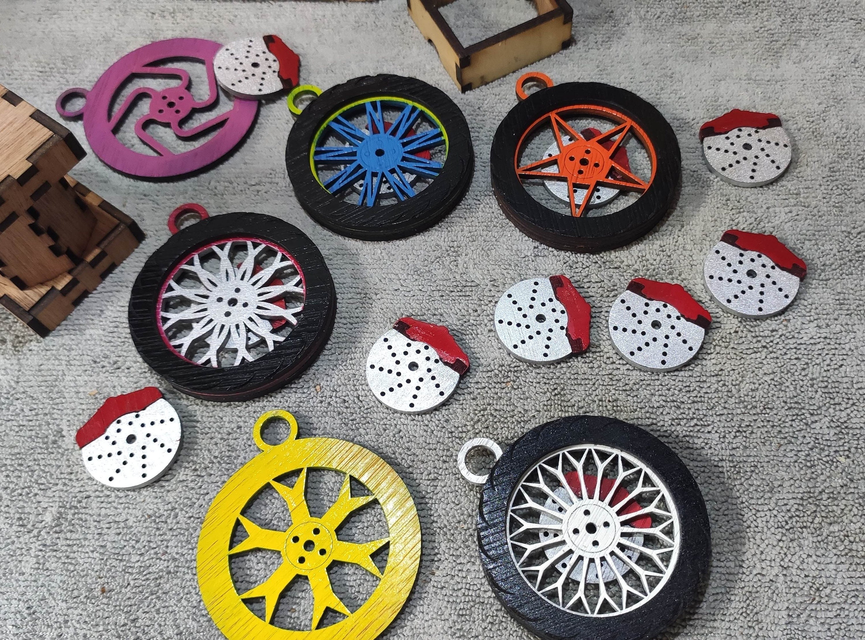 Laser Cut Christmas Rims and Tyres Ornaments, Home Decor, Digital Files ...