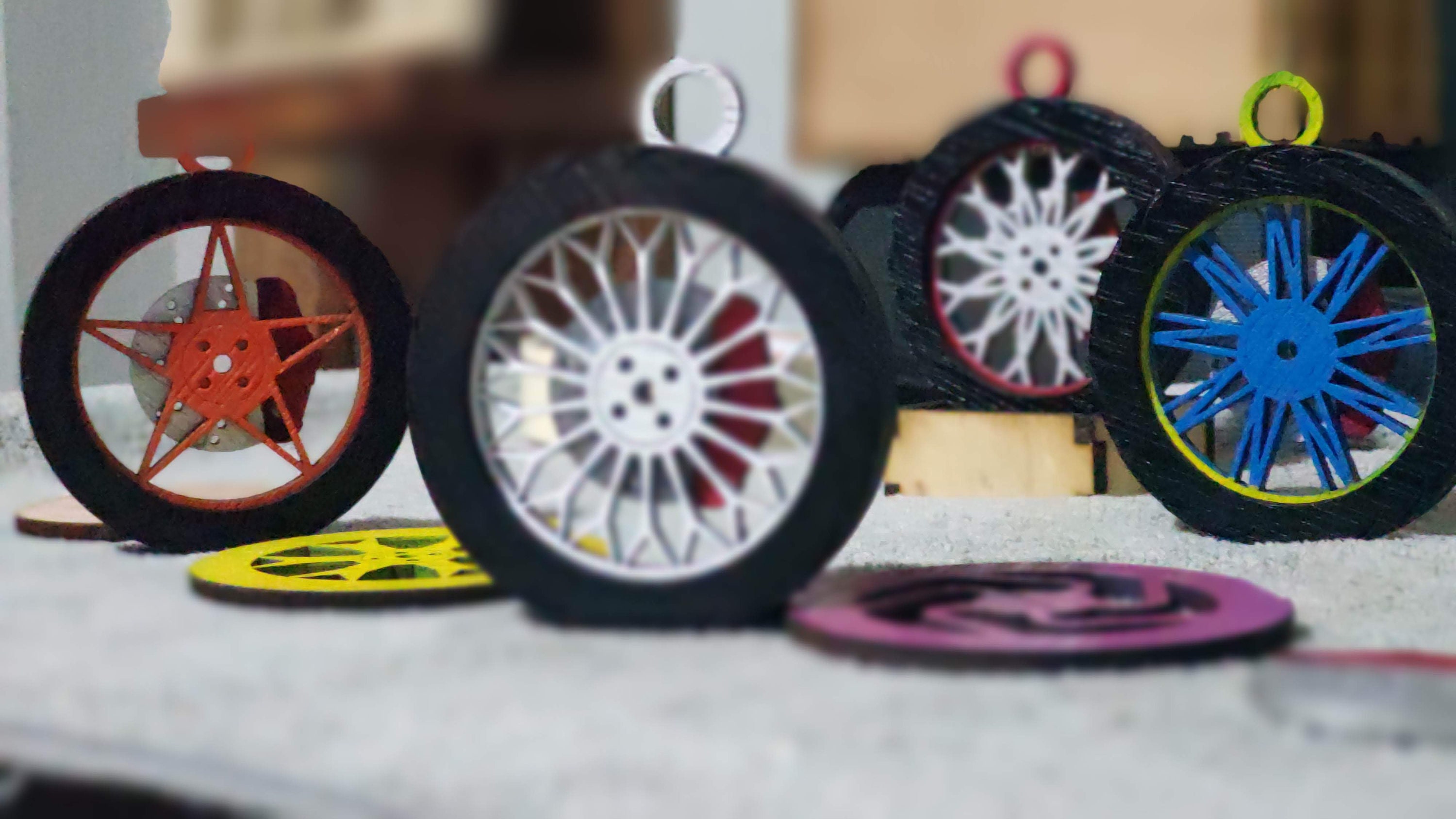 Laser Cut Christmas Rims and Tyres Ornaments: 12 Designs (digital Files ...