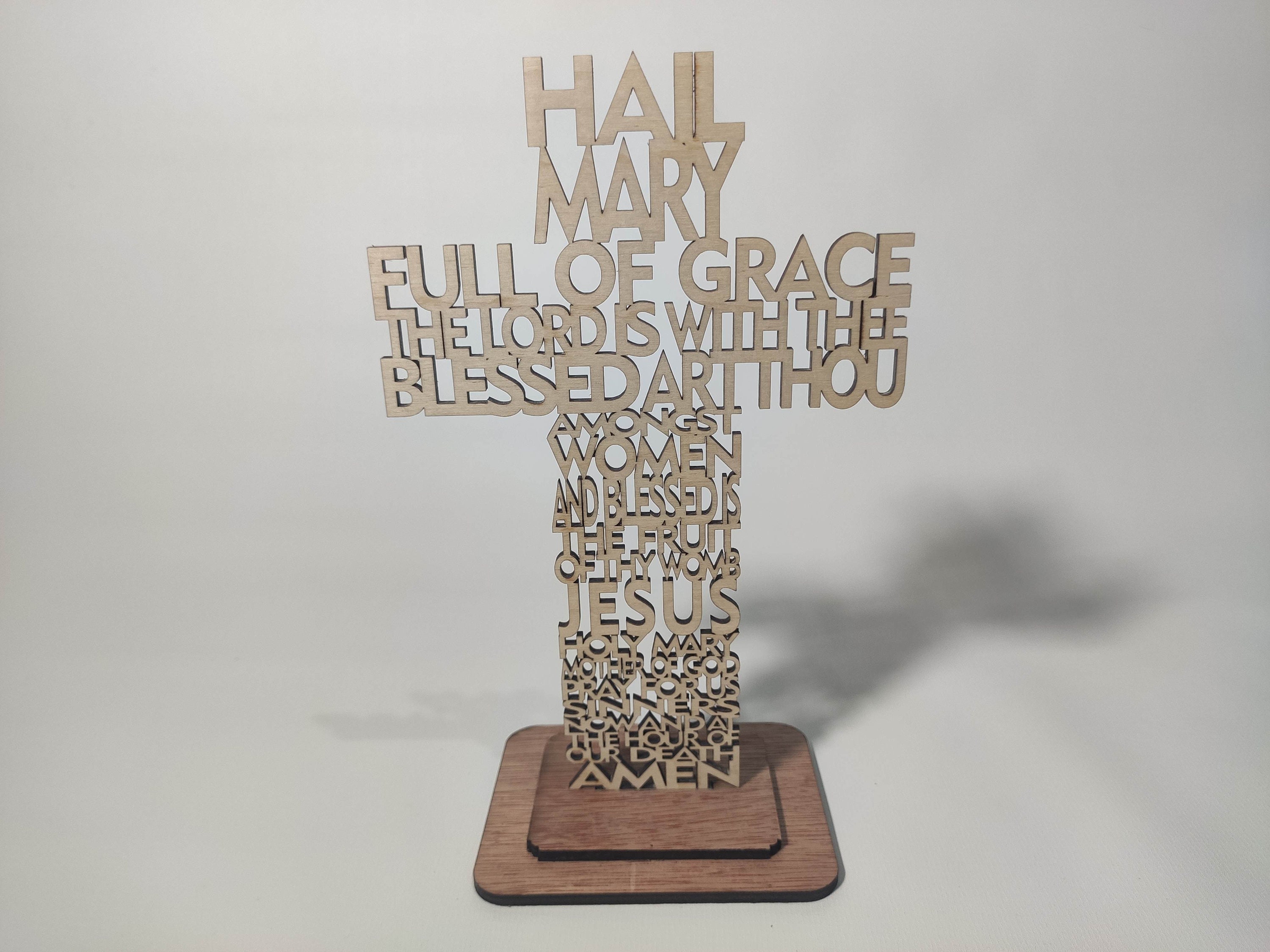 Hail Mary Prayer Cross Lasercut File: Catholic Home Decor (SVG CDR DXF ...
