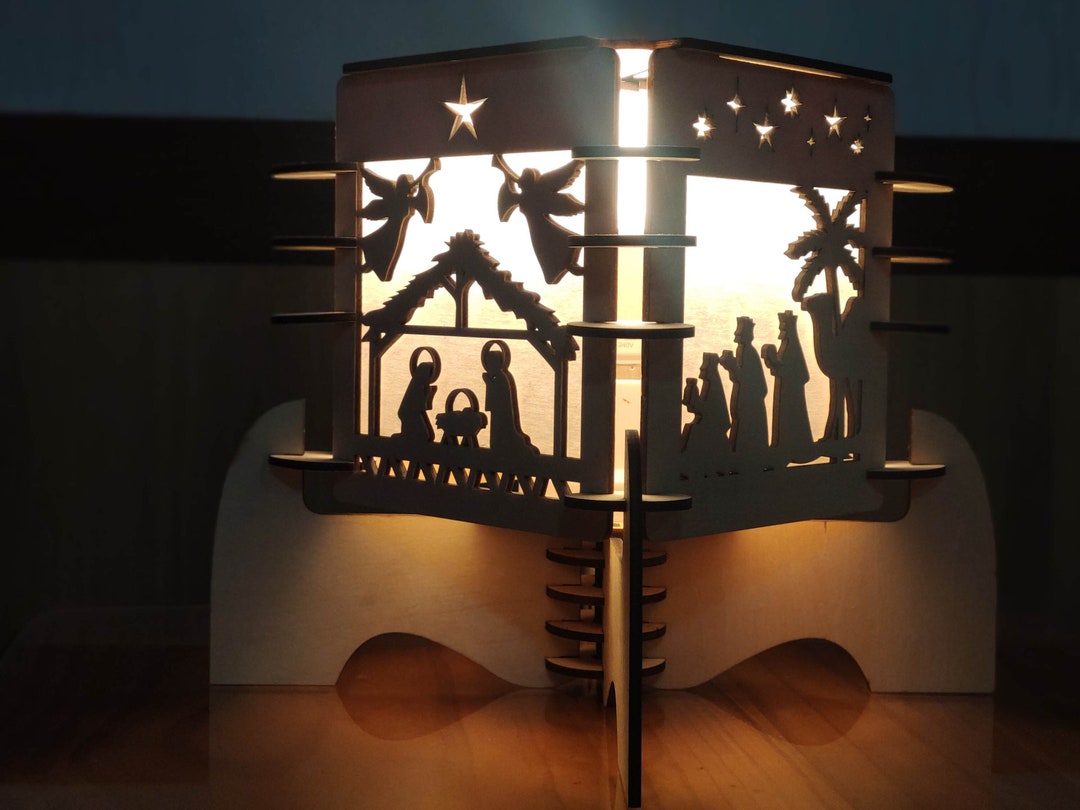 Christmas Nativity Lamp for Decoration, Laser Cut, Digital File, CDR ...