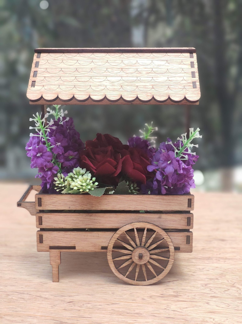 3D Flower Cart Wagon: Laser Cut File (digital Download) - Etsy