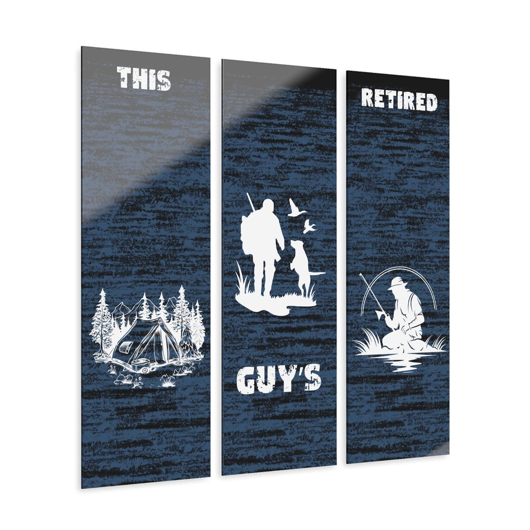 Retirement Wall Art Triptych, Perfect Gift for Outdoorsy Guys, Fishing ...