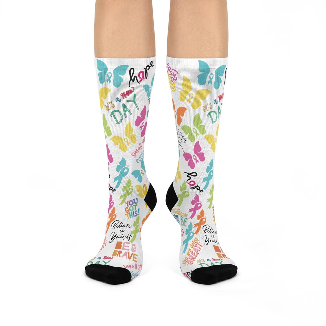Motivational Supportive Cancer Awareness Socks - Etsy