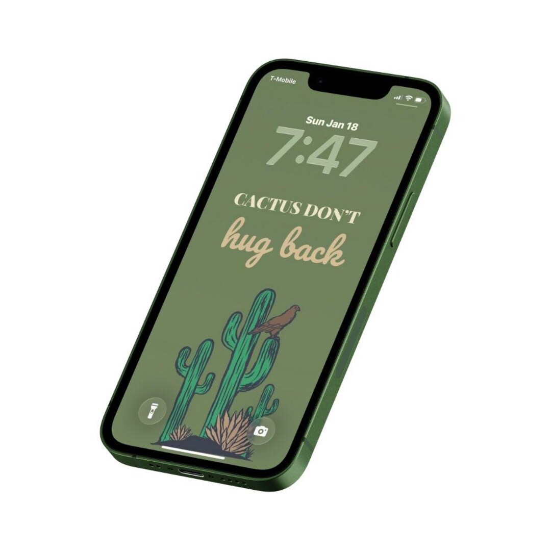 Cactus Don’t Hug Back Phone Wallpaper | Funny Cactus Lock Screen ...