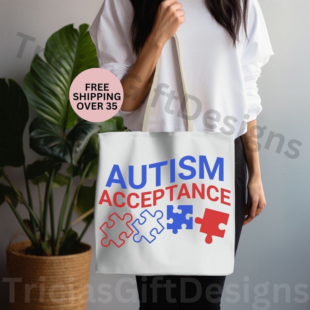 Autism Acceptance Tote Bag Gift for Autism Awareness Month, Family Love ...