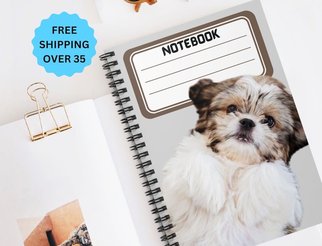 Shih Tzu Spiral Notebook, Gift for Dog Owner, Cute Shih Tzu Puppy ...