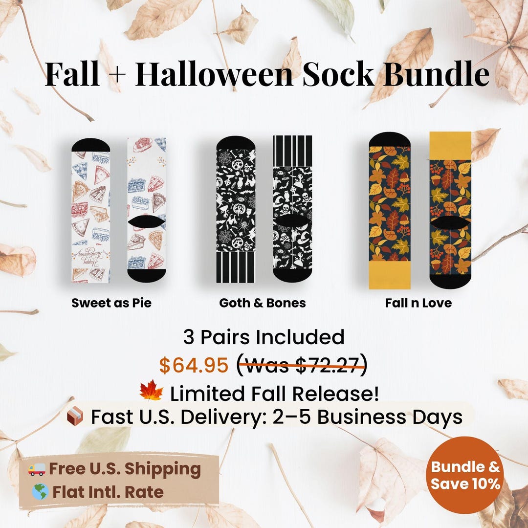 Choose Any 3 – Fall + Halloween Sock Bundle – Discounted - Etsy