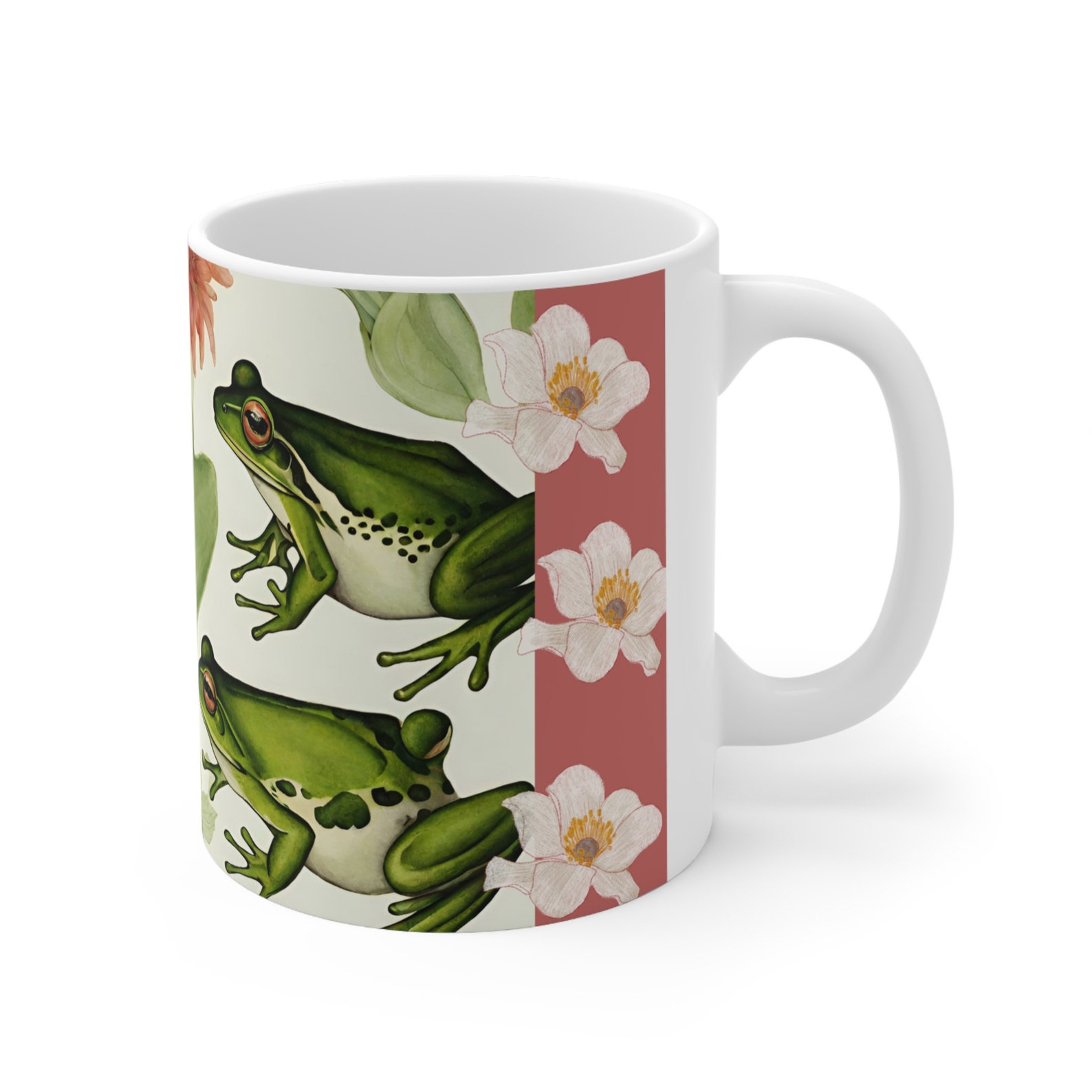 Frog Ceramic Mug 11oz, Cute Frog Mug, Funny Frog Gift, Cottagecore Mug ...