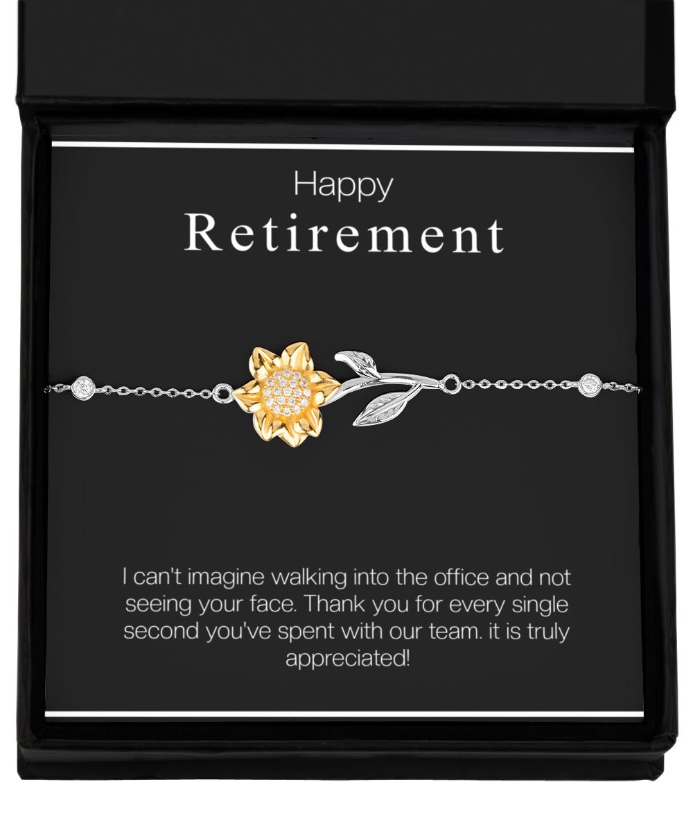 Sunflower Bracelet, Happy Retirement Gift, Employee Appreciation Gift ...