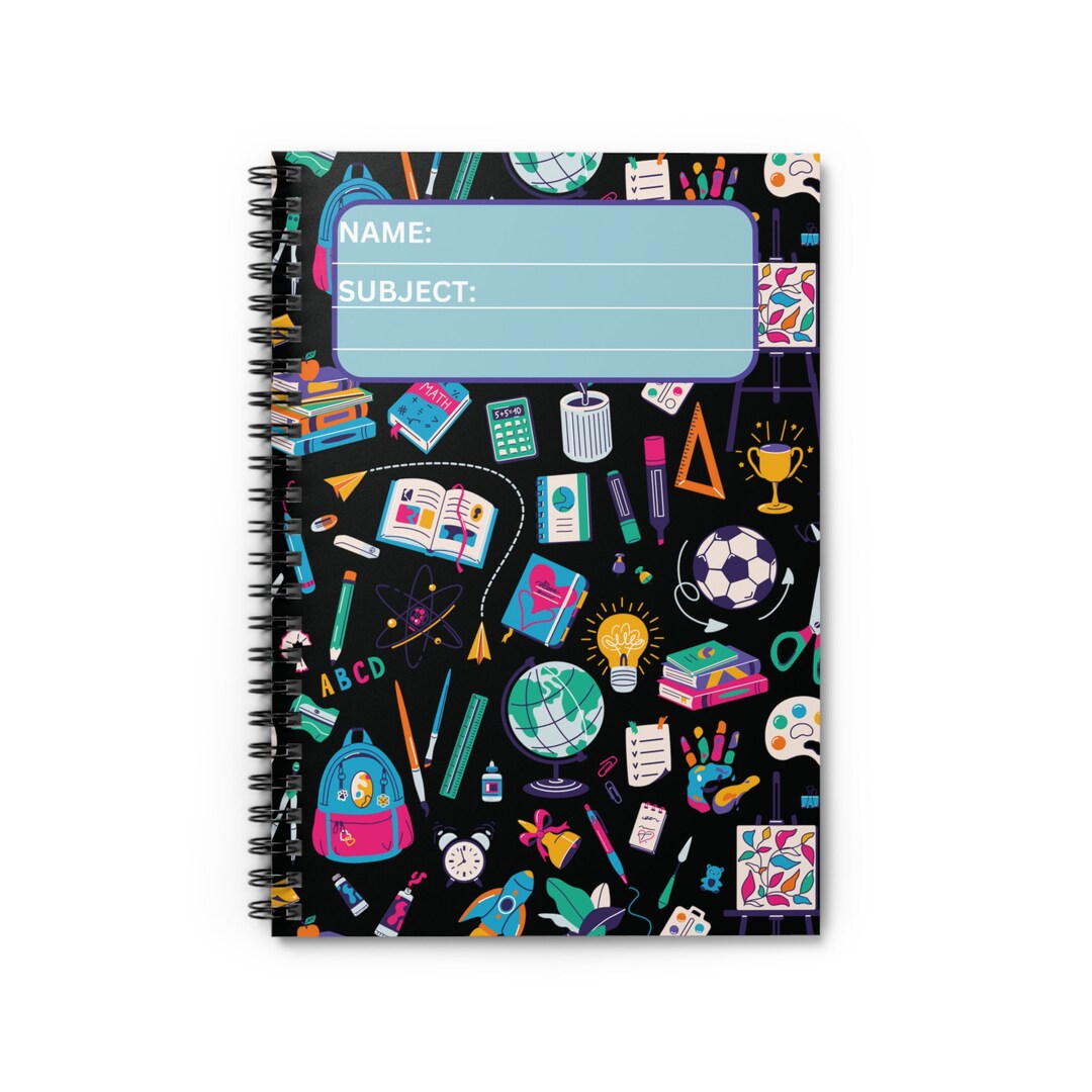 School Supply Design Spiral Notebook - Etsy