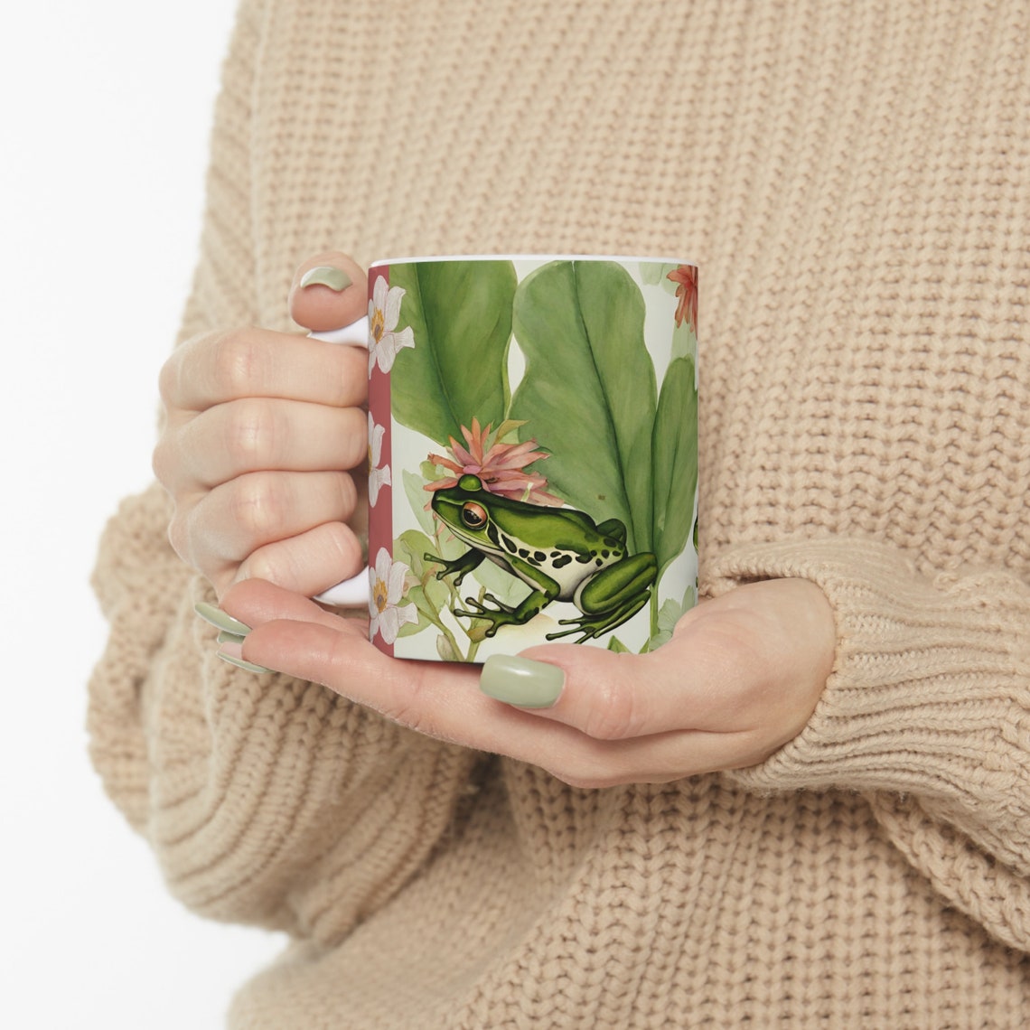 Frog Ceramic Mug 11oz, Cute Frog Mug, Funny Frog Gift, Cottagecore Mug ...