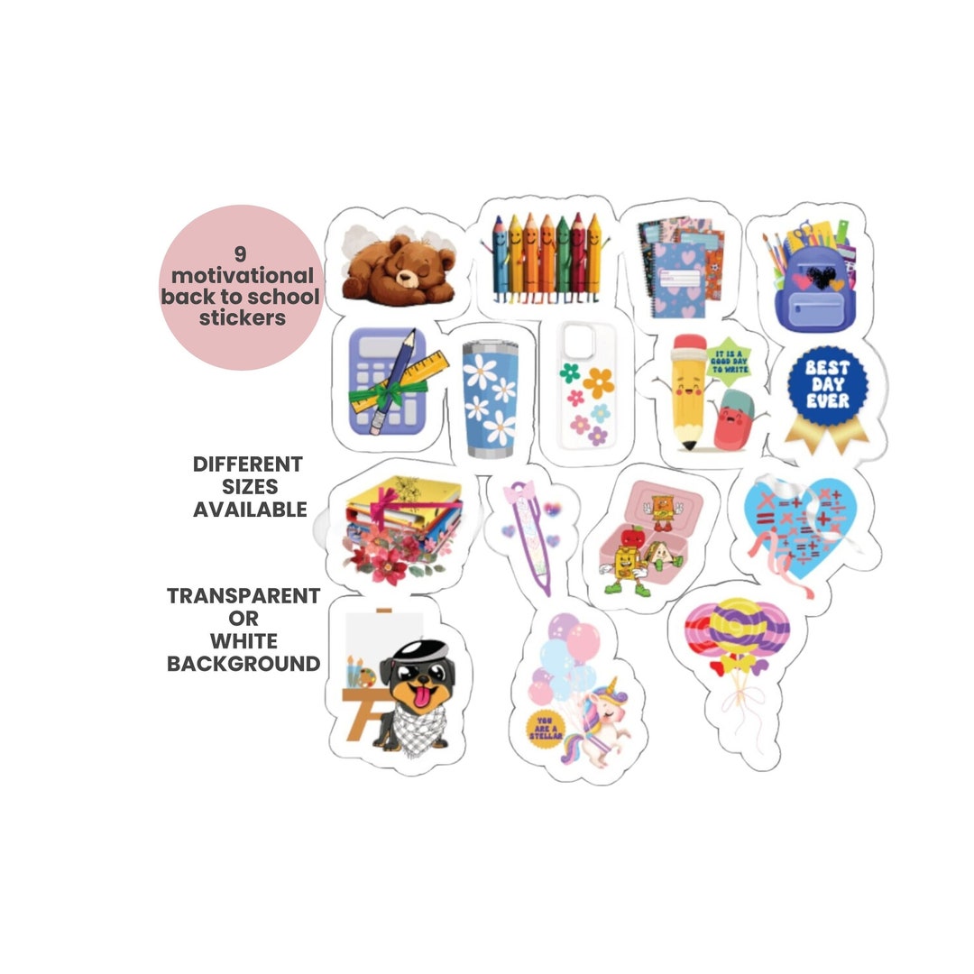 Back to School Kiss-cut Stickers Gift for Student, Cute Fun Learning ...