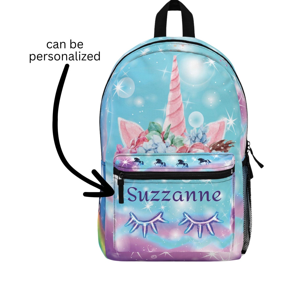 Personalized School Backpack for Student, School Supplies, Cute Unicorn ...